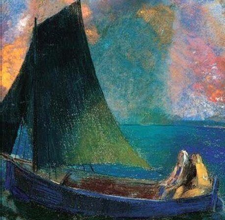 Odilon Redon "the Boat" Ca 1900, Wall Art, Seascape, Boat, Symbolism ...