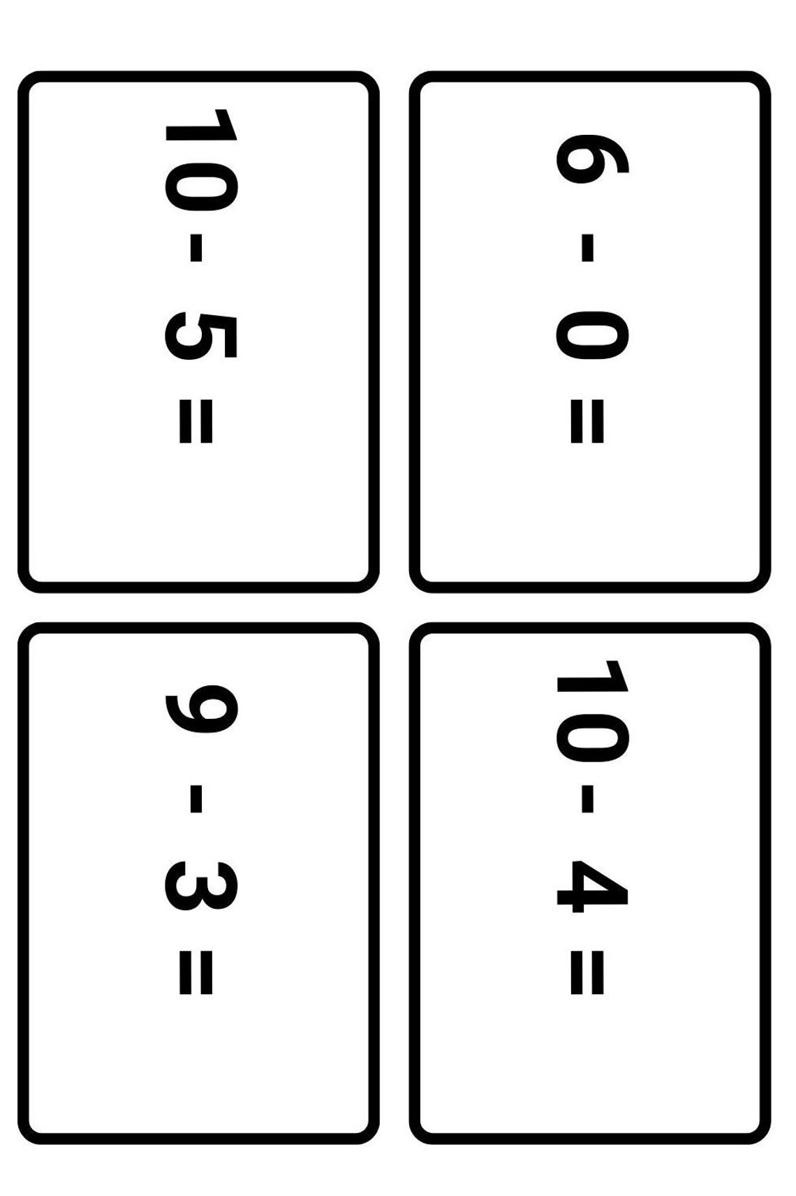 Math Flashcards | Flashcards | Elementary Memory Game | Subtraction ...