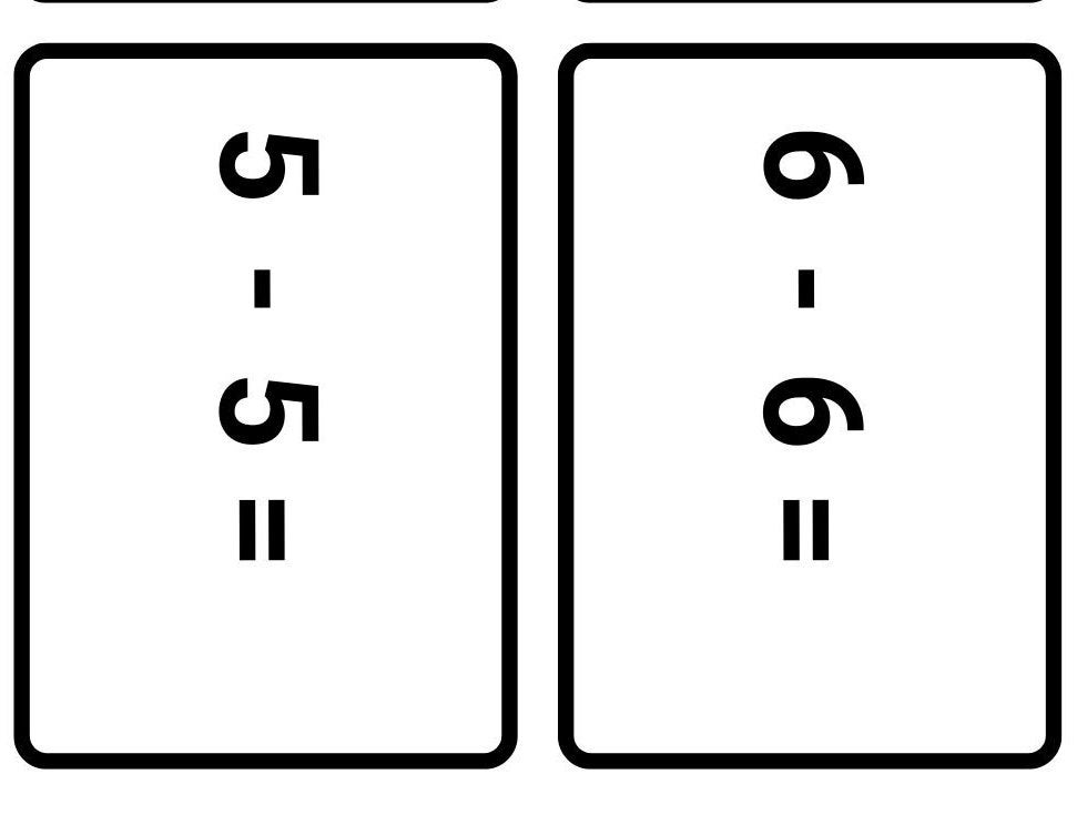 Math Flashcards | Flashcards | Elementary Memory Game | Subtraction ...