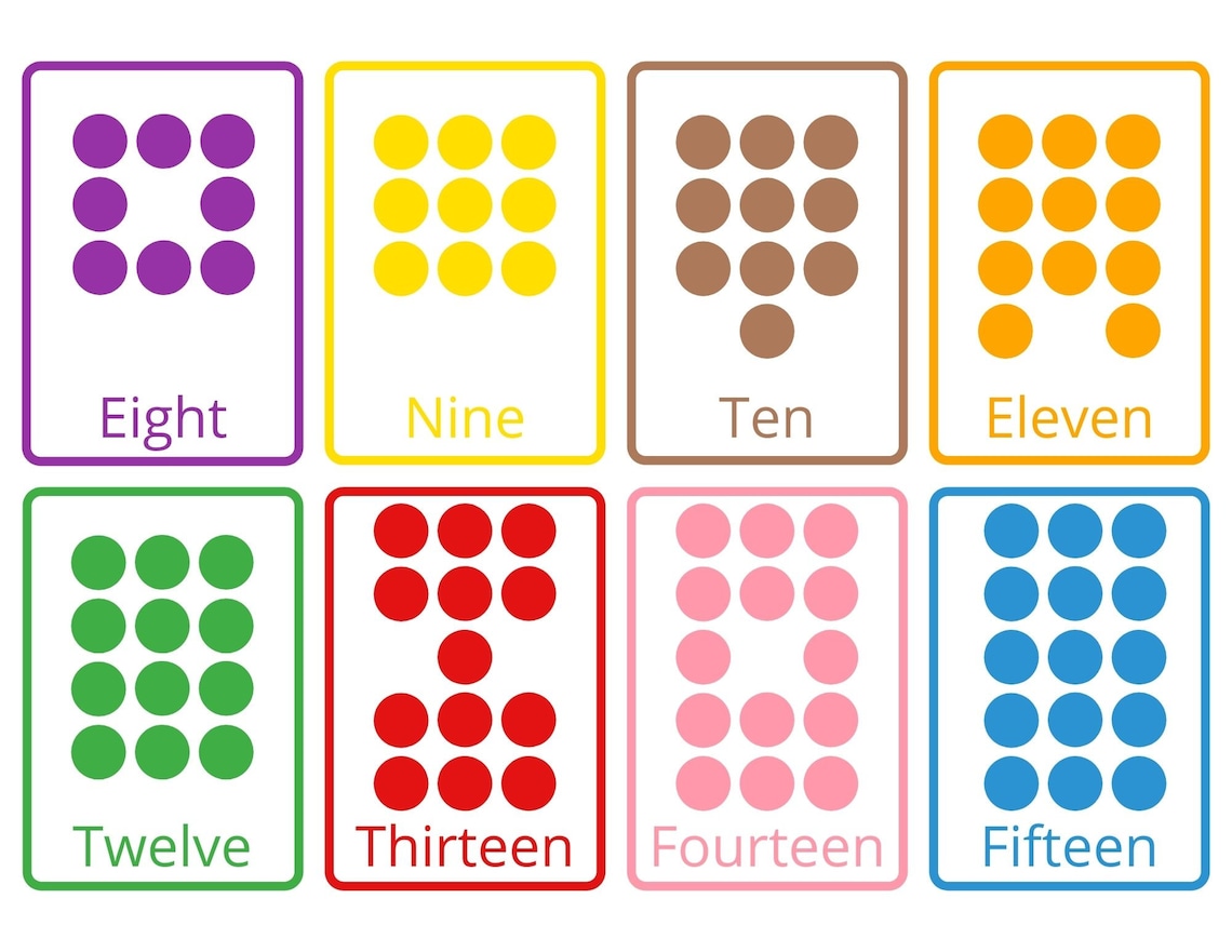 Big Bundle Deal Number Flashcards Preschool Memory Game Number ...