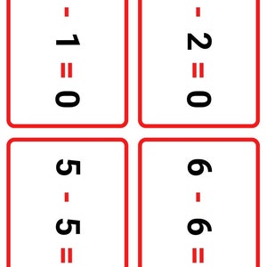 Math Flashcards | Flashcards | Elementary Memory Game | Subtraction ...