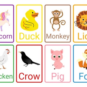 Bundle | Animal Flashcards | Flashcards | Preschool Memory Game ...