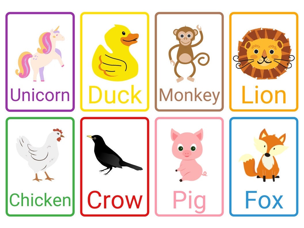 Bundle | Animal Flashcards | Flashcards | Preschool Memory Game ...