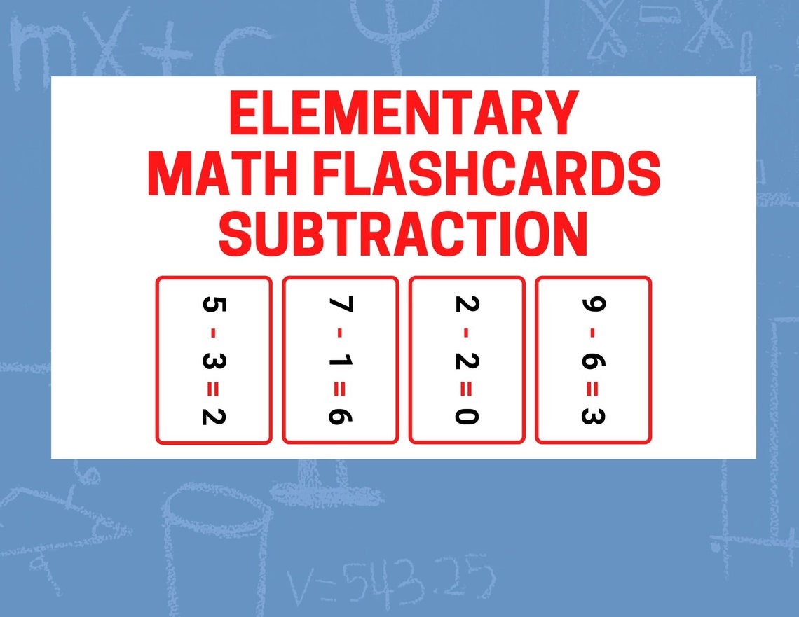 Math Flashcards Flashcards Elementary Memory Game - Etsy