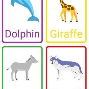 Bundle | Animal Flashcards | Flashcards | Preschool Memory Game ...