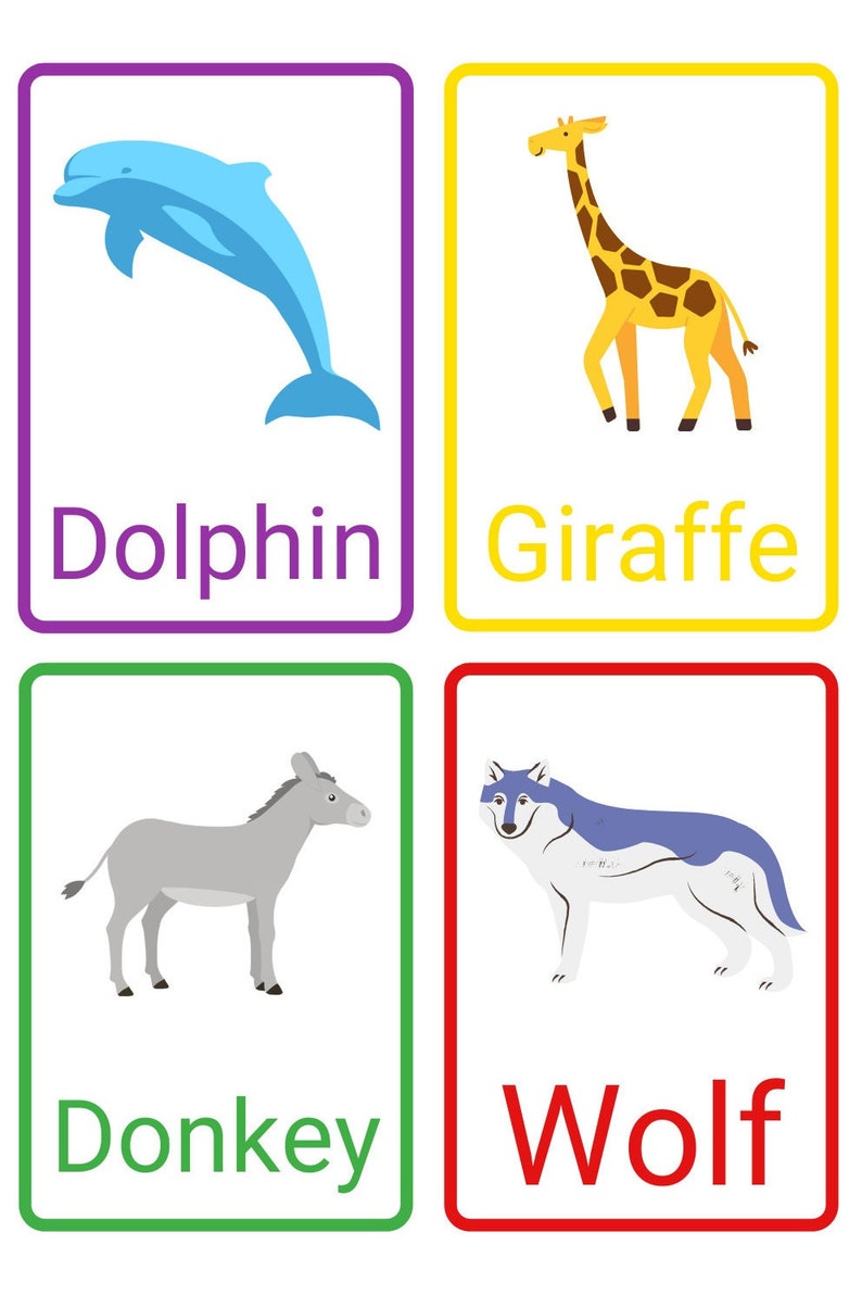 Bundle | Animal Flashcards | Flashcards | Preschool Memory Game ...