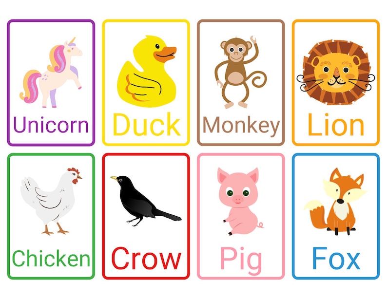 Animal Flashcards | Flashcards | Preschool Memory Game | Animal ...