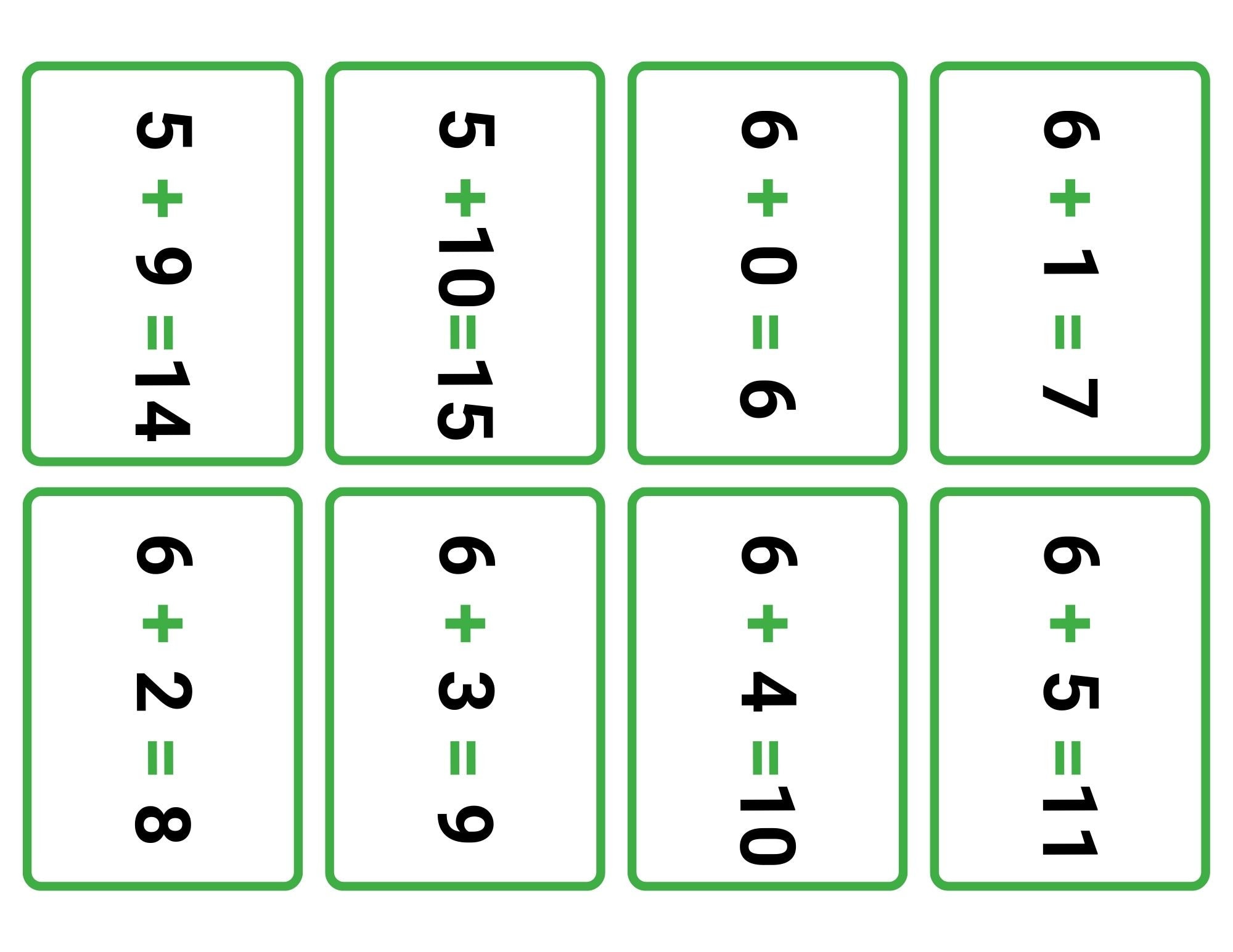 Math Flashcards Flashcards Elementary Memory Game Addition Flashcards ...