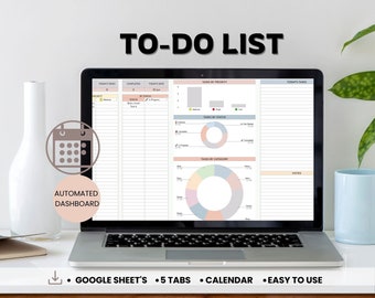 Task Tracker Spreadsheet Smart Calendar Google Sheets to Do List Template Productivity ...