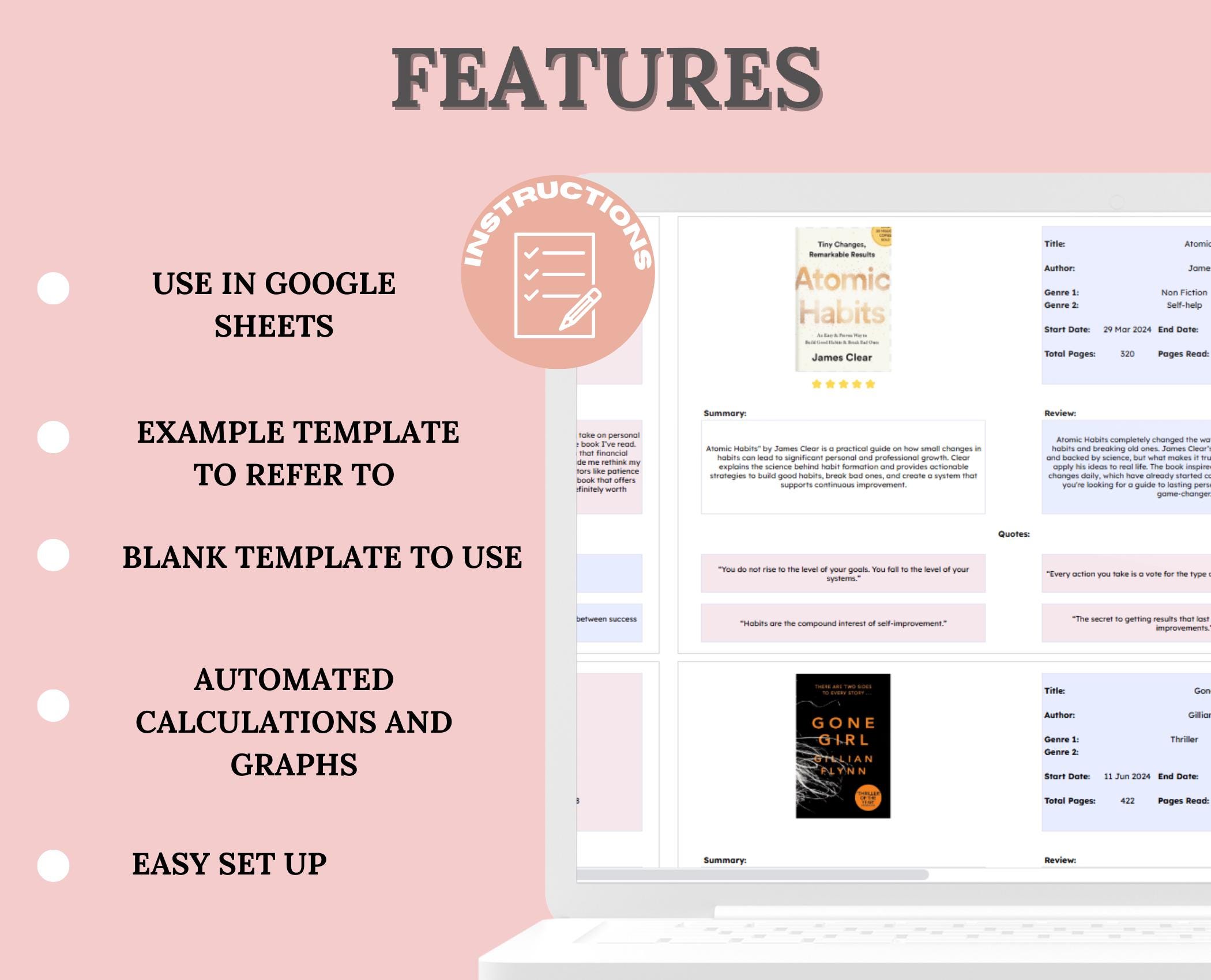 Book Tracker & Reading List on Google Sheets, Personal Digital Library ...