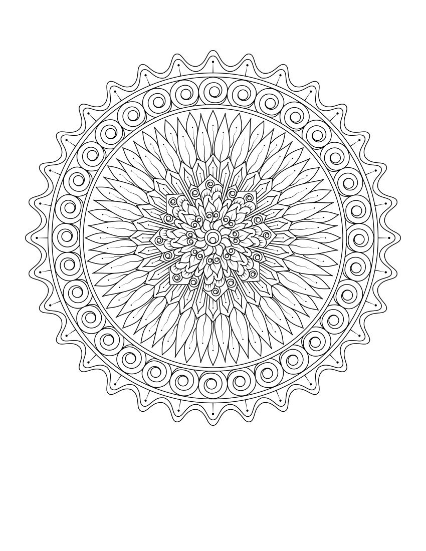 60 Printable Mandala Adult Coloring Pages PDF - Etsy