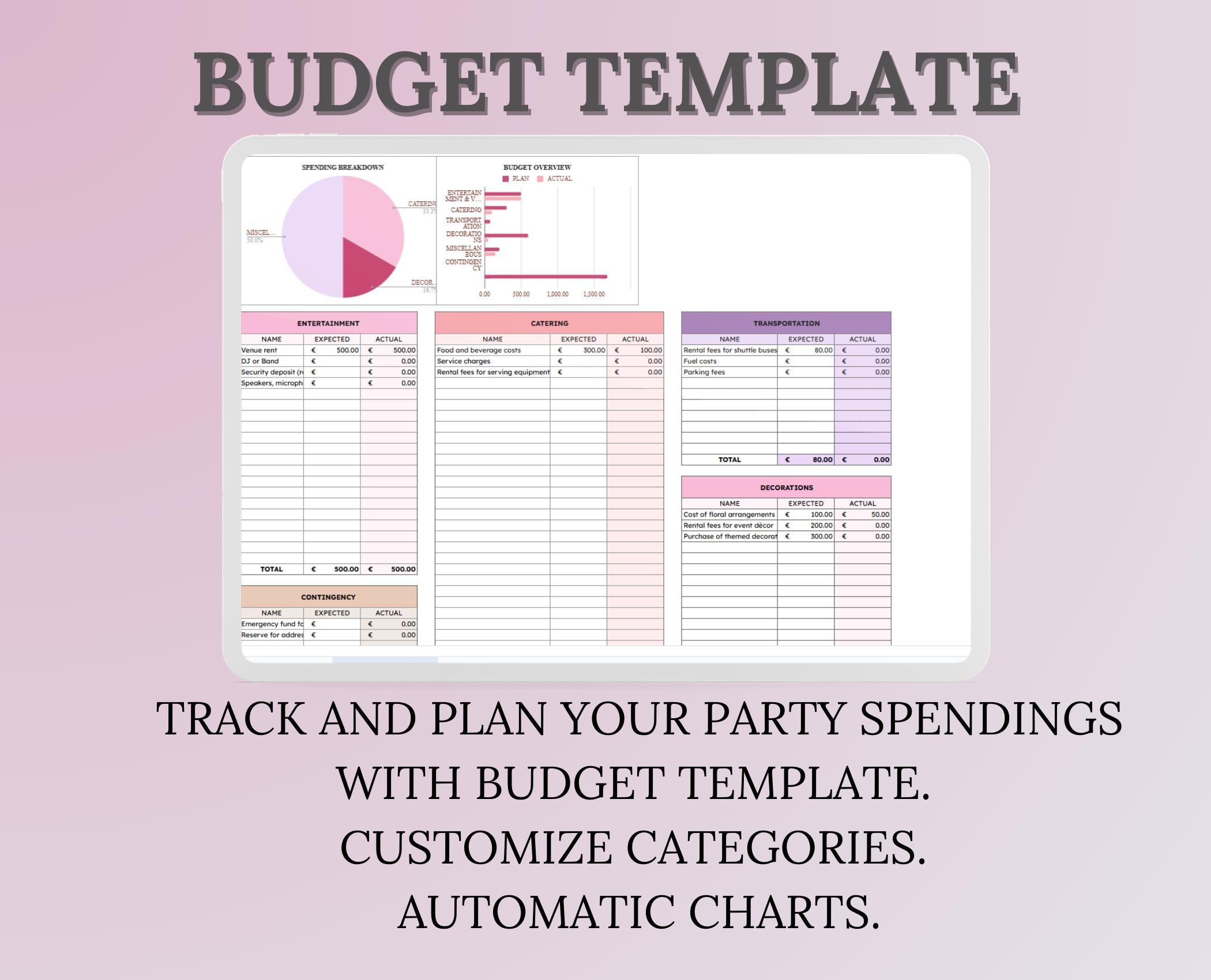 Party Planner Spreadsheet, Party Budget Template, Event Planner Google ...