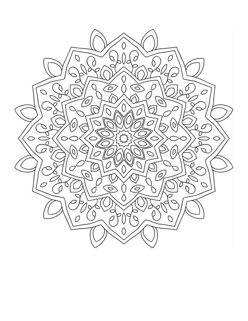 60 Printable Mandala Adult Coloring Pages PDF - Etsy