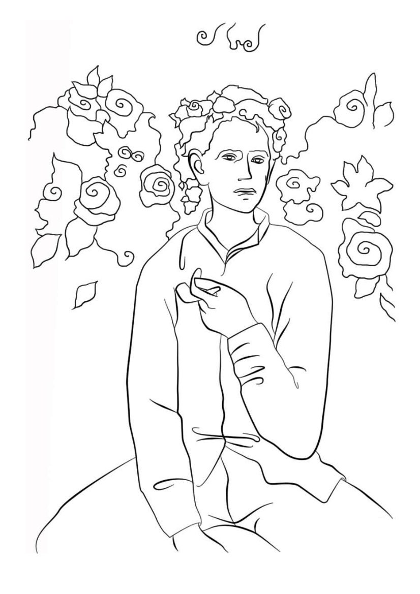 75 Famous Paintings Coloring Pages, Adult Coloring Book (PDF Pattern ...