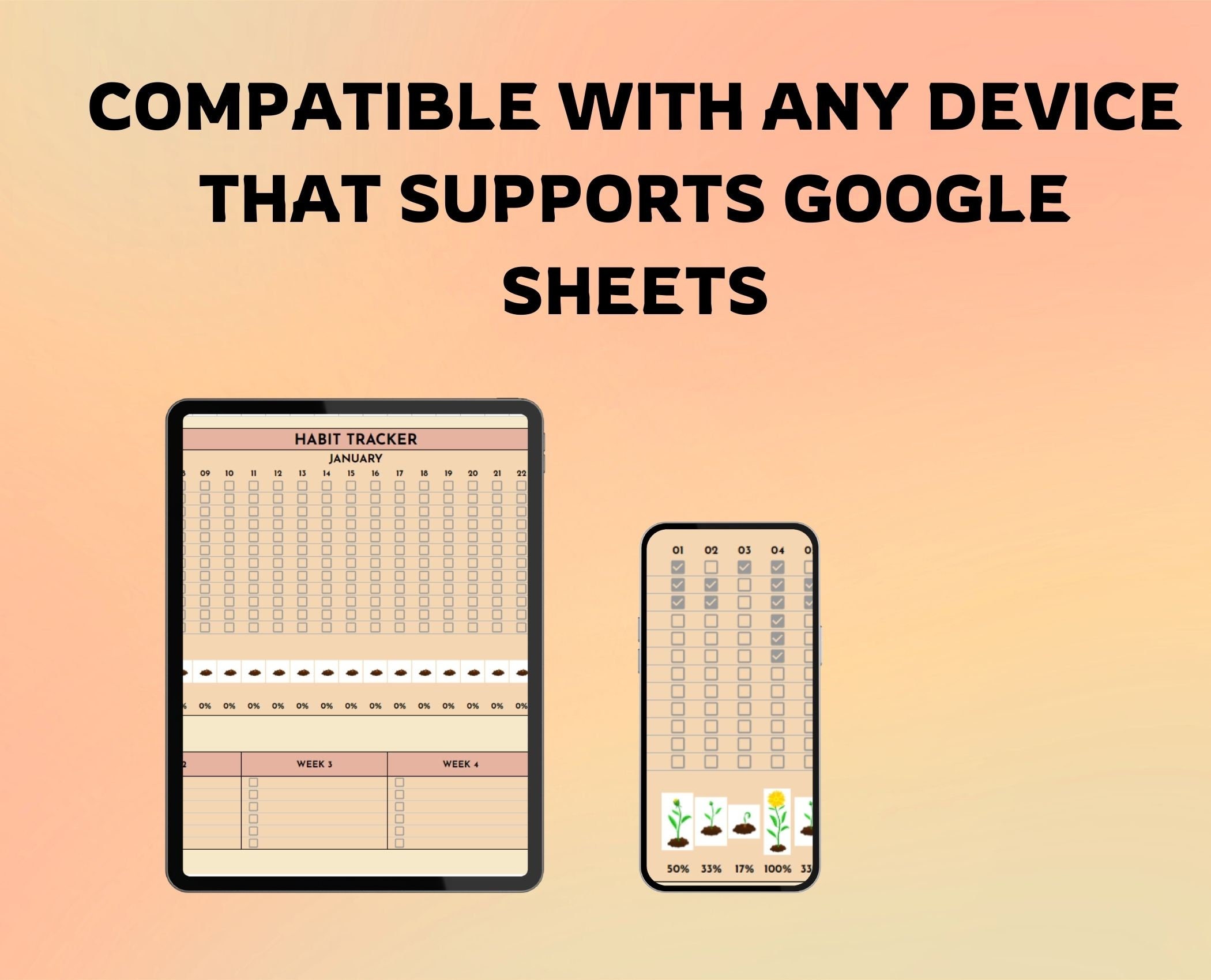 Growing Flower Habit Tracker Spreadsheet Goal Tracker Google Sheet ...