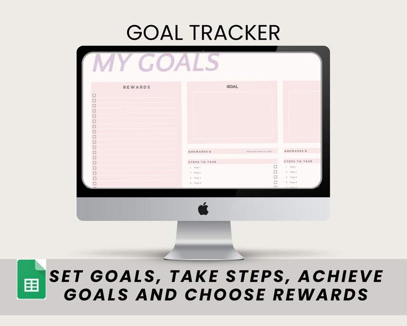 Goal Tracker Template Google Sheet Goal Tracker Spreadsheet - Etsy