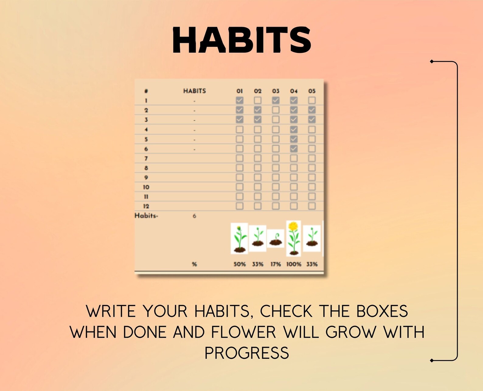 Growing Flower Habit Tracker Spreadsheet Goal Tracker Google Sheet ...