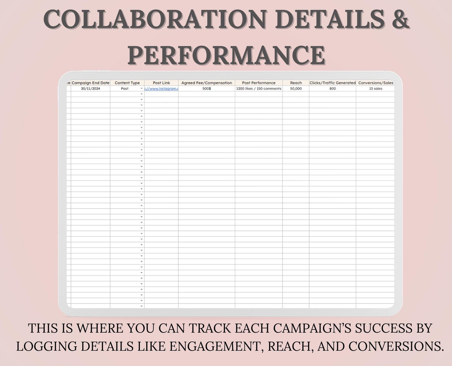 Influencer Outreach Tracker Spreadsheet, UGC Outreach, Marketing Brand ...