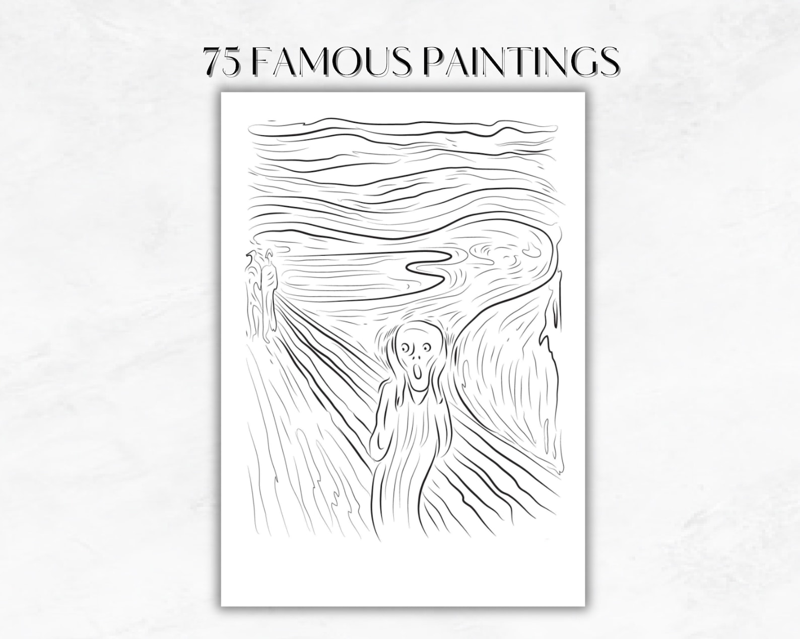 75 Famous Paintings Coloring Pages, Adult Coloring Book (PDF Pattern ...