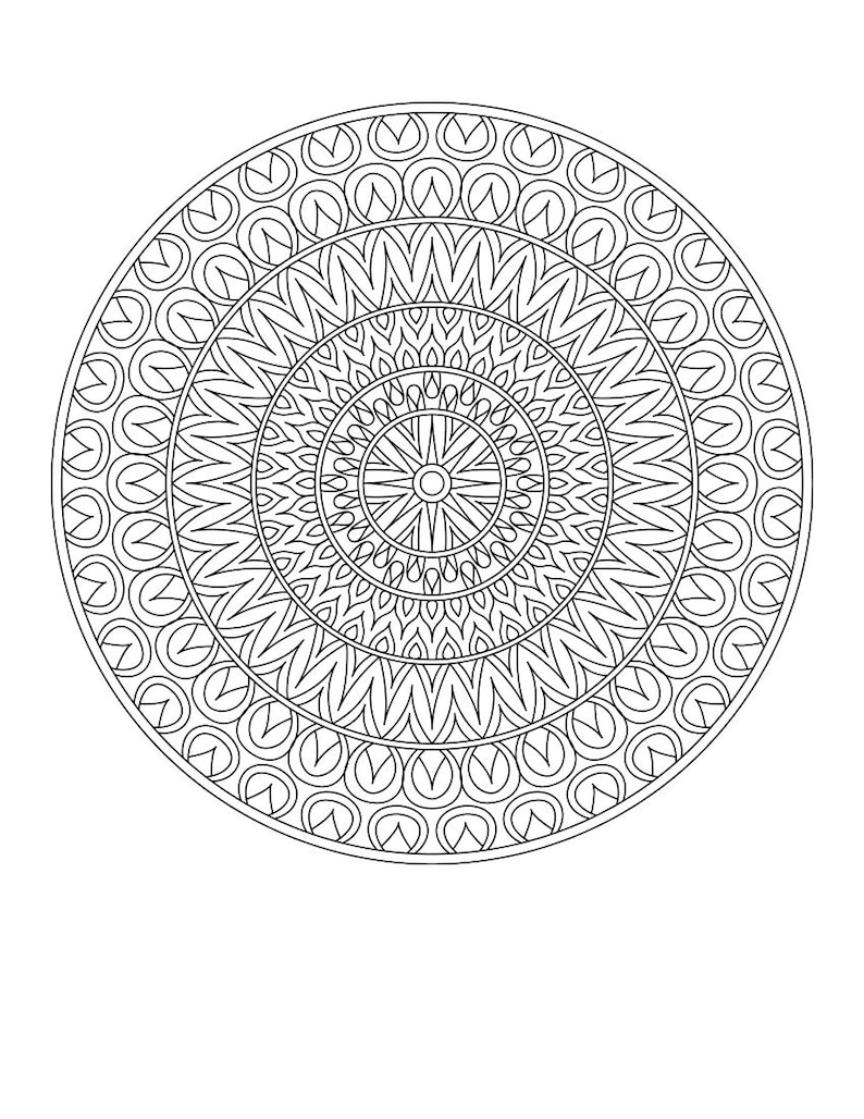 60 Printable Mandala Adult Coloring Pages PDF - Etsy