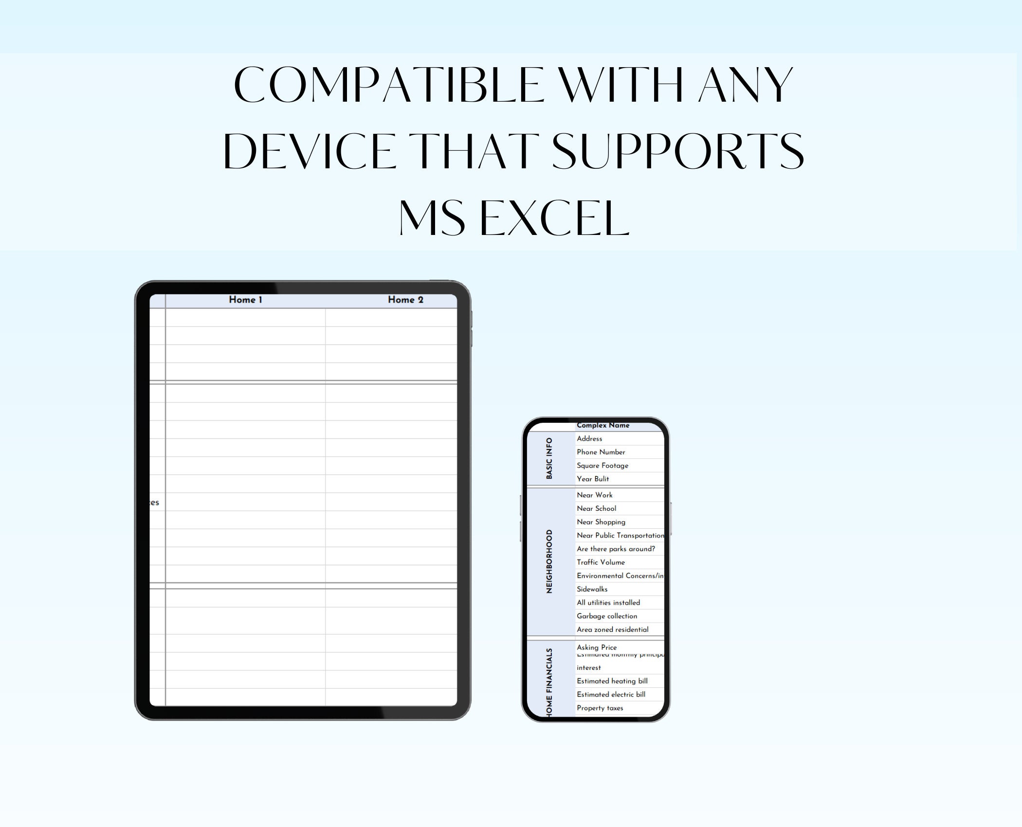 Home Comparison Spreadsheet, Housing Search Planner (excel) - Etsy