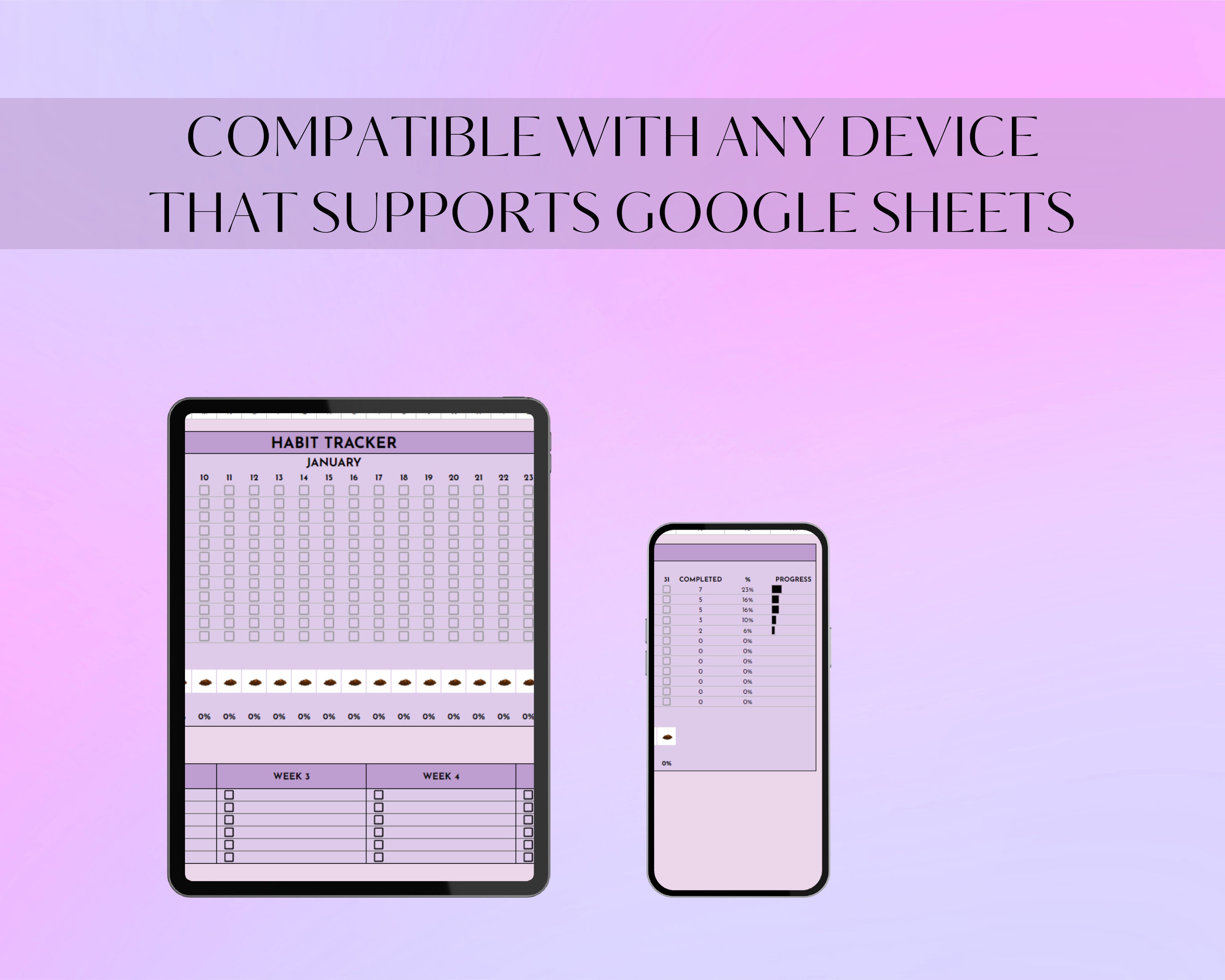 Growing Flower Habit Tracker Spreadsheet Goal Tracker Google - Etsy