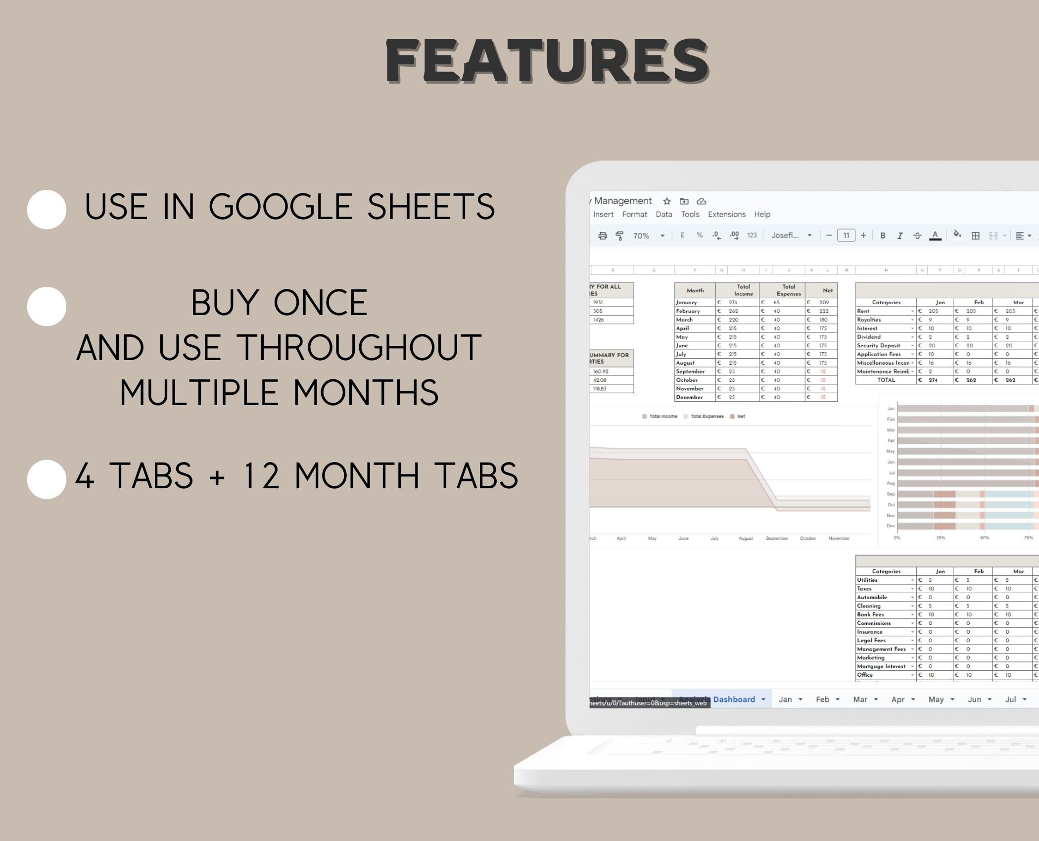 Landlord Property Management Spreadsheet, Rental Property Management ...