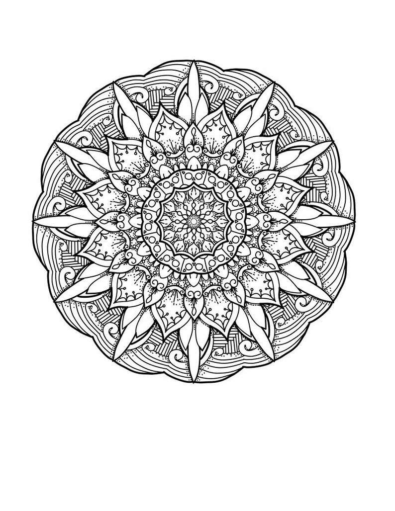 60 Printable Mandala Adult Coloring Pages PDF - Etsy