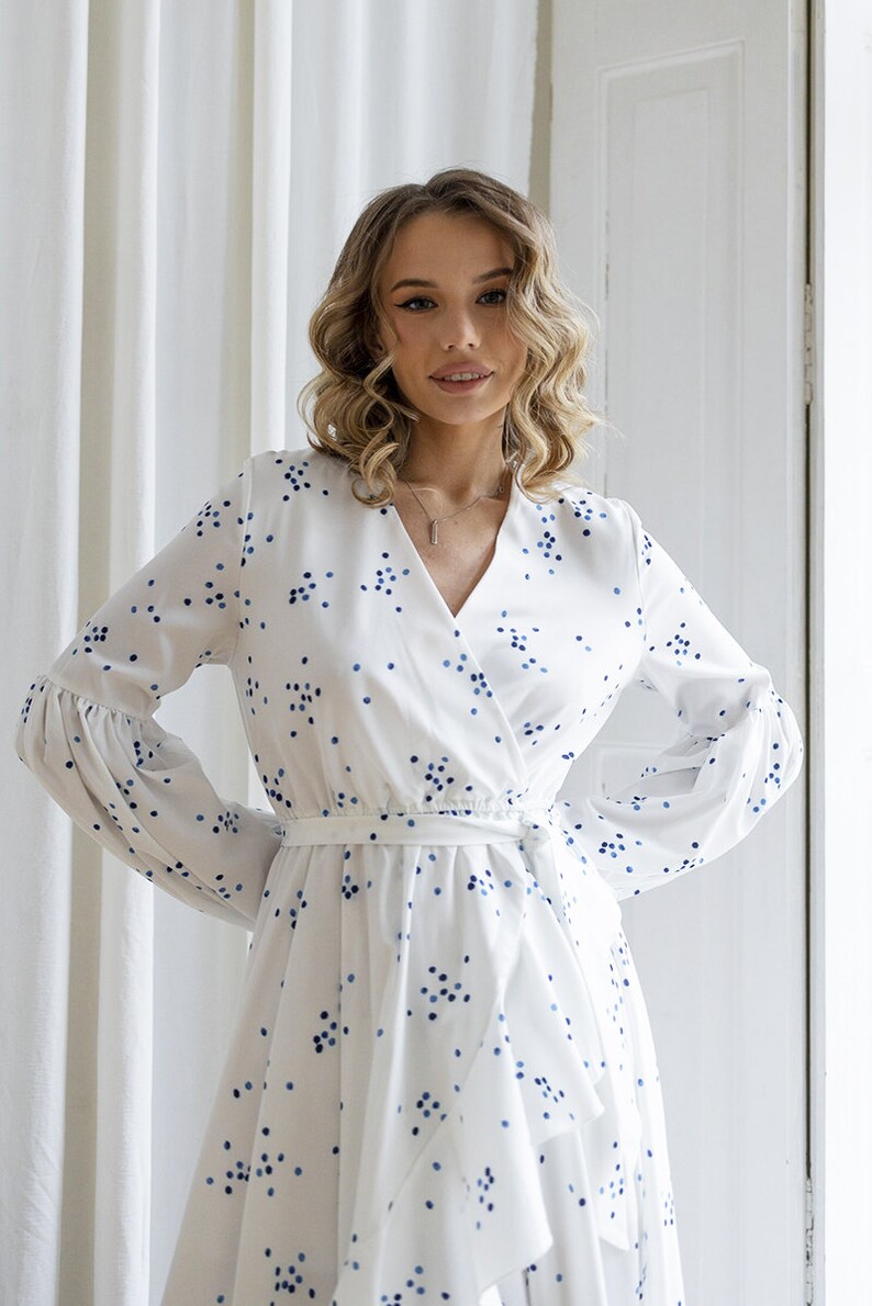 Elegant Robe Dress / Aesthetic Chiffon Dress / Long Sleeve - Etsy