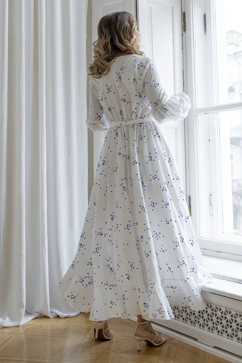 Elegant Robe Dress / Aesthetic Chiffon Dress / Long Sleeve - Etsy