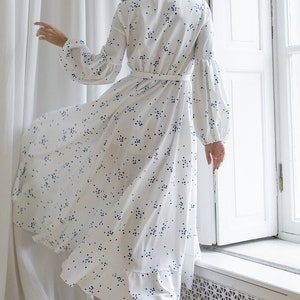 Elegant Robe Dress / Aesthetic Chiffon Dress / Long Sleeve - Etsy