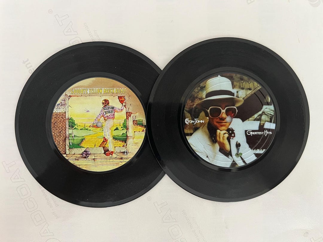 Set of 2- Vinyl Retro Pop/rock Record Coasters - Gift for Music Lovers ...
