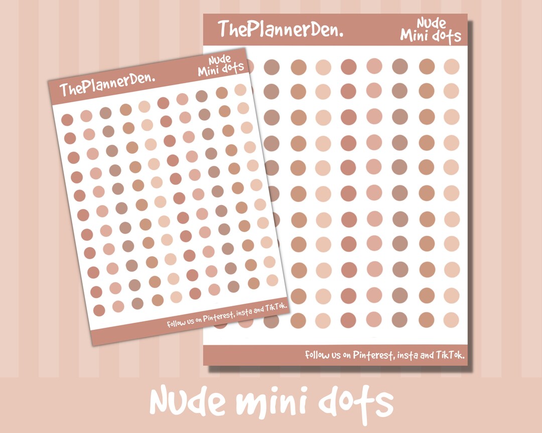 Natural Shade Coloured Mini Dots, Circular Stickers, Dot Stickers ...