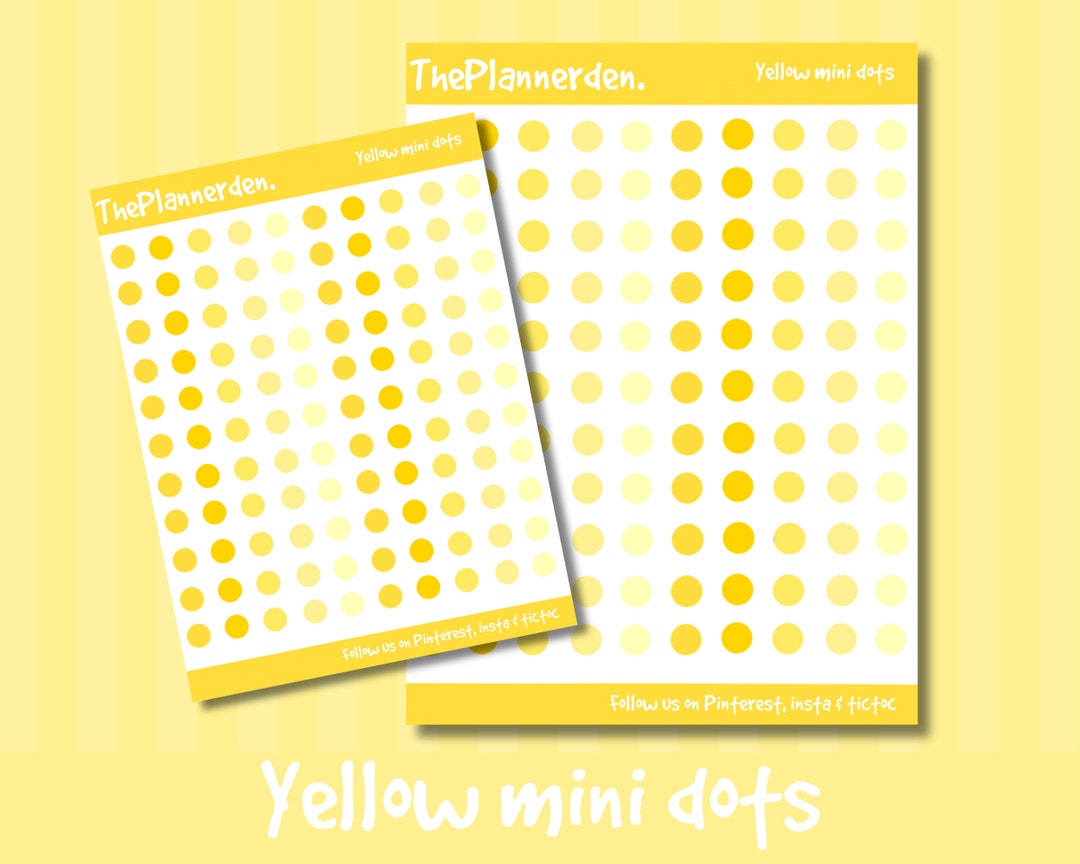 Yellow Coloured Mini Dot Planner Sticker Little Dot Sticker Sheet for ...