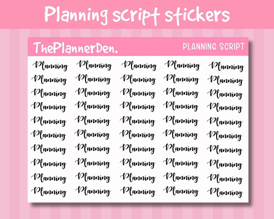 Planning Script Sticker, Planning Sticker Sheet, Planner Sticker ...