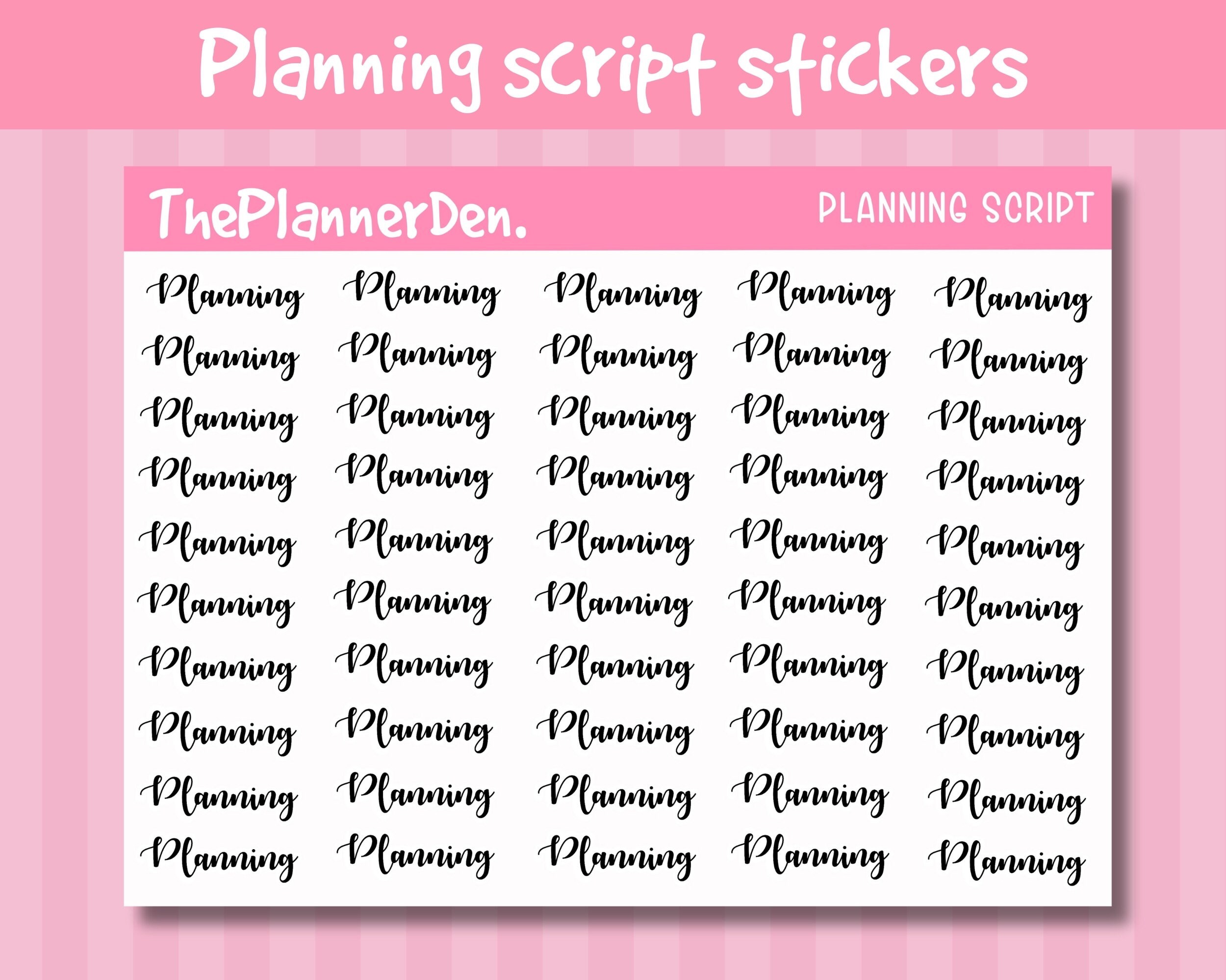 Planning Script Sticker, Planning Sticker Sheet, Planner Sticker ...
