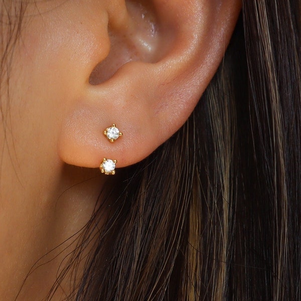 Gold Stud Earrings - Etsy