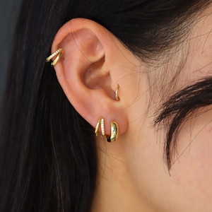 Waterproof-double Helix Hoop Sterling Silver Earring, Helix Piercing ...