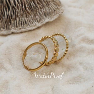 Waterproof-dainty Ring Set of 3, Waterproof Rings, Gift for Her, Boho ...