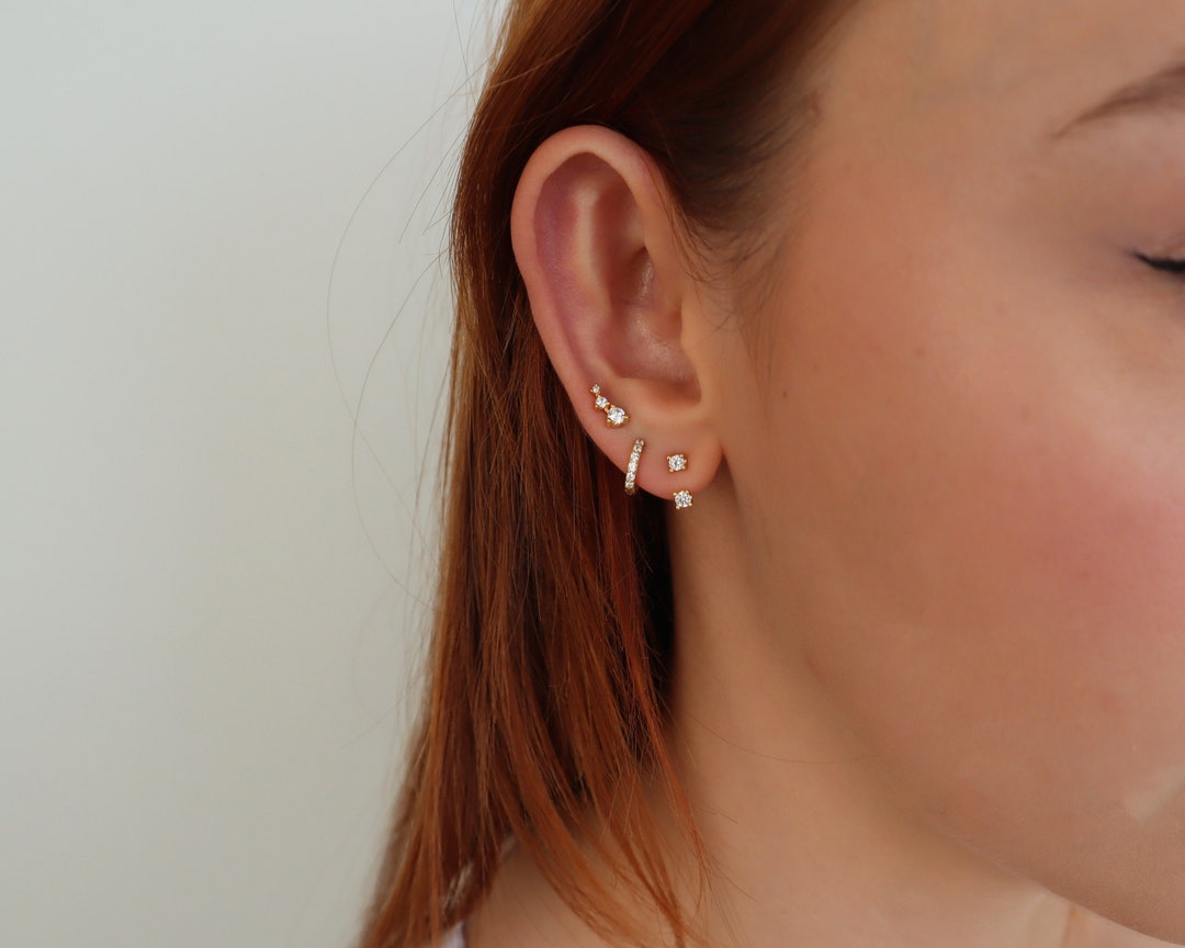 Waterproof-dainty Earring Set, Everyday Earring Stack, Sterling Silver ...