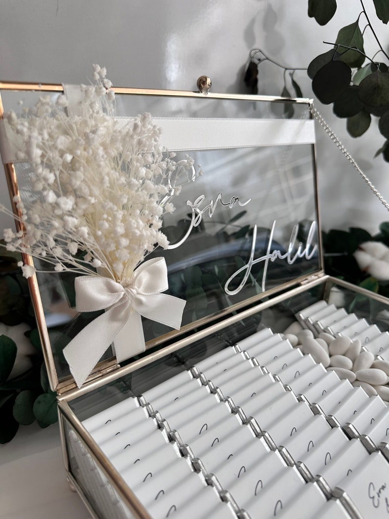 Caja de bombones de cristal personalizada: regalos de boda y compromiso ...