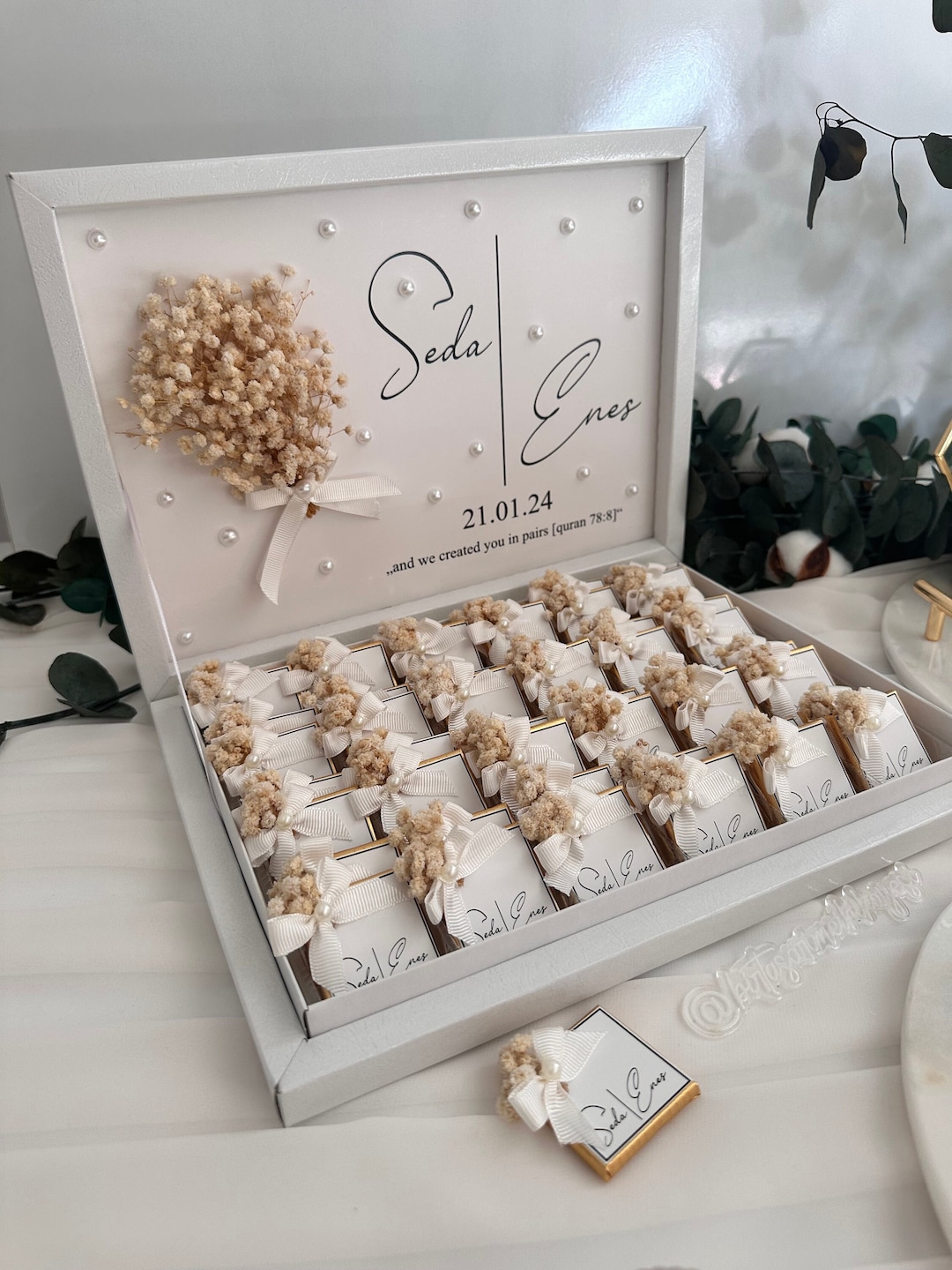 Engagement Chocolate, Wedding Chocolate, Personalized Chocolate Box ...