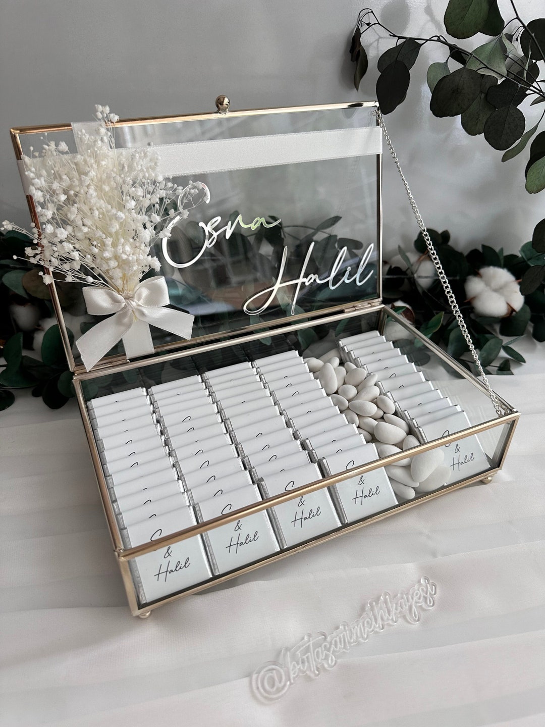 Caja de bombones de cristal personalizada: regalos de boda y compromiso ...