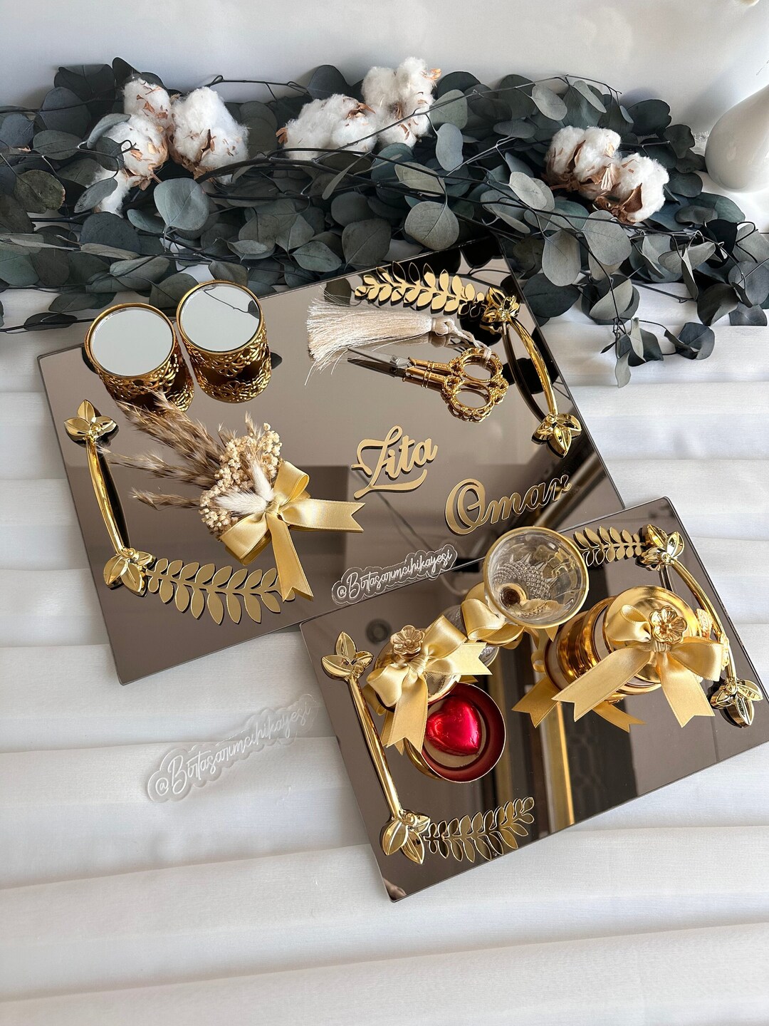 Personalized Engagement Tray Set, Wedding Ceremony Gifts, Engagement ...