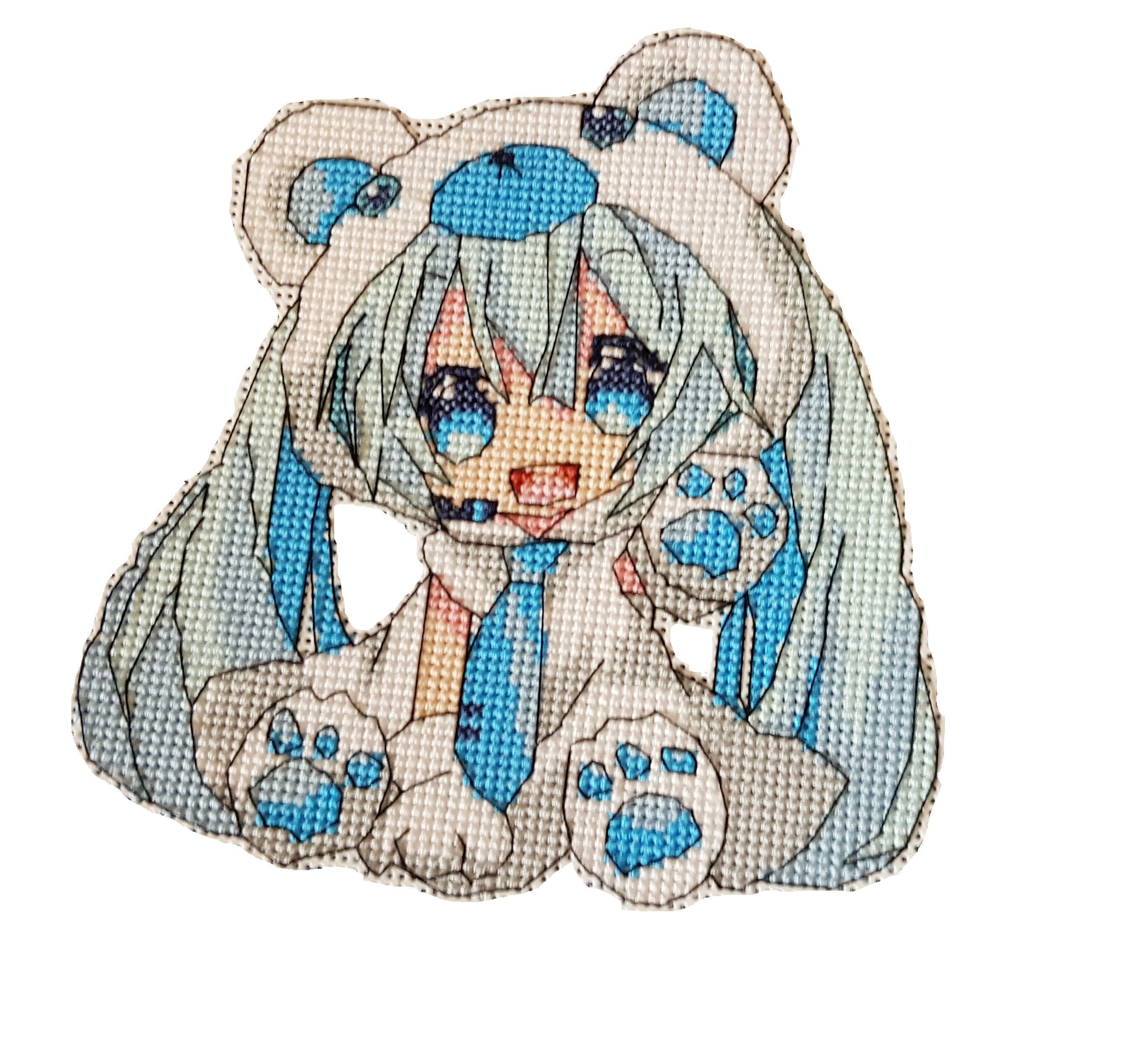 PDF Template Chibi Polar Bear Miku Vocaloid Cross Stitch// Nerdy Cross ...