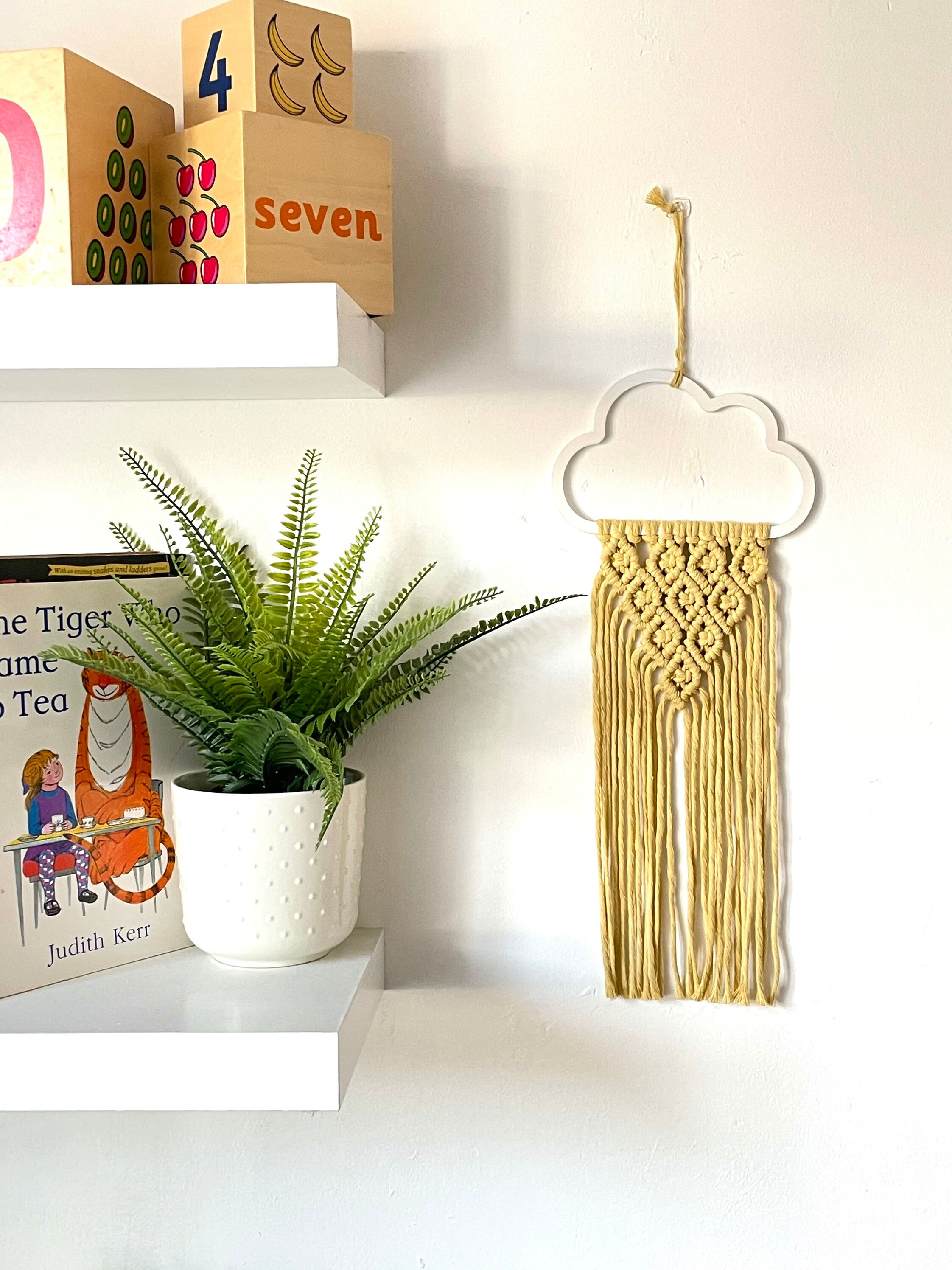 Macrame Cloud Wall Hanging Nursery Decor | Etsy UK