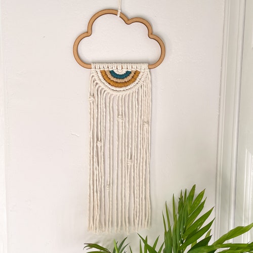 Macrame Cloud Wall Hanging Nursery Decor | Etsy
