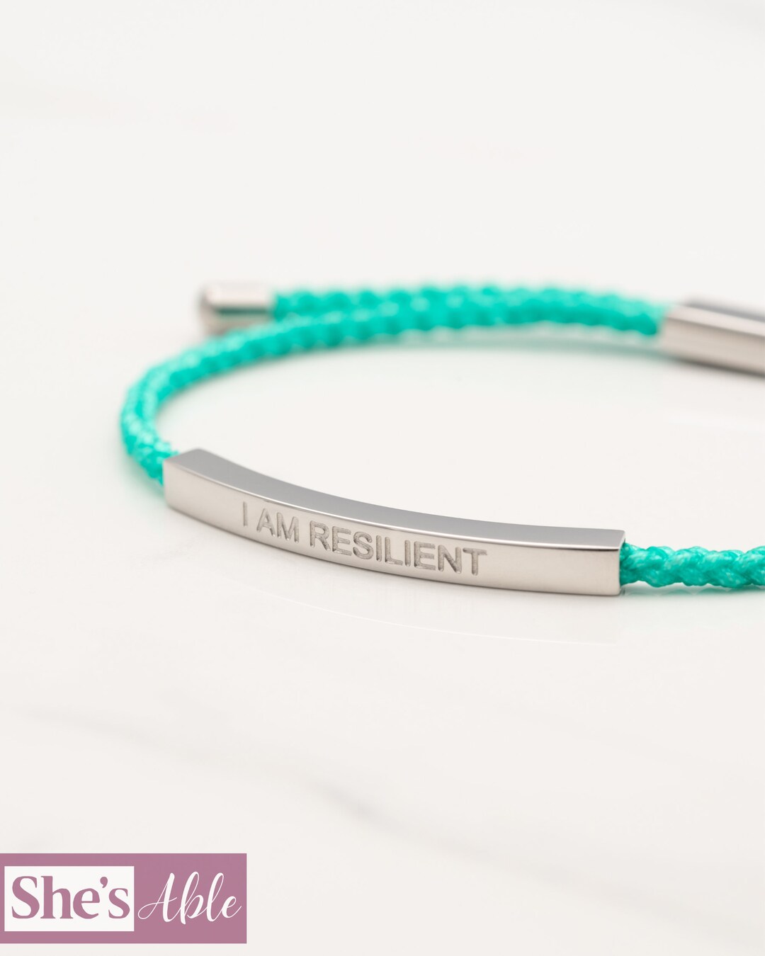 I Am RESILIENT Affirmation Bracelet. Mantra, Rope Cord Bracelet ...