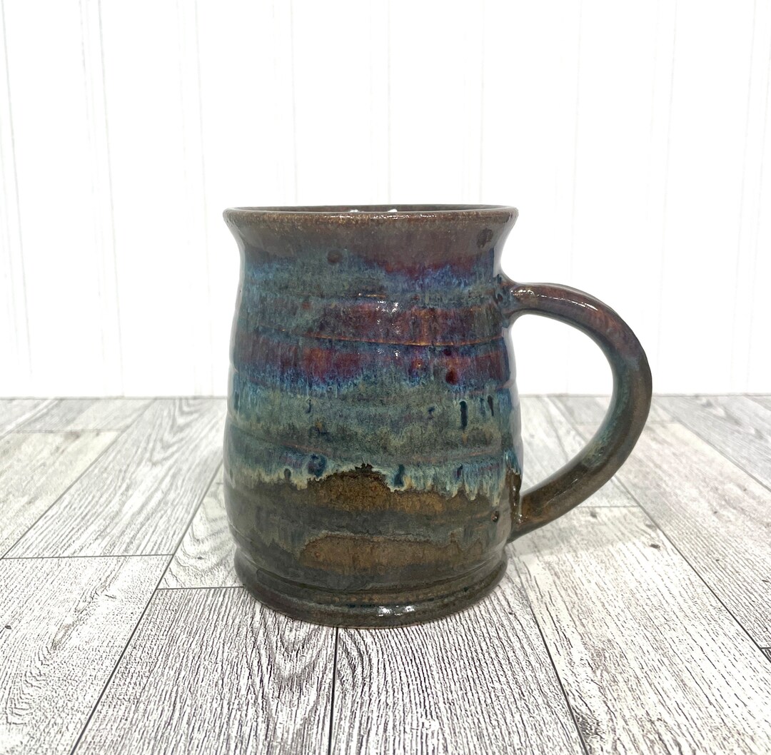 VPC 14 Oz. Blue and Brown Drippy Mug - Etsy