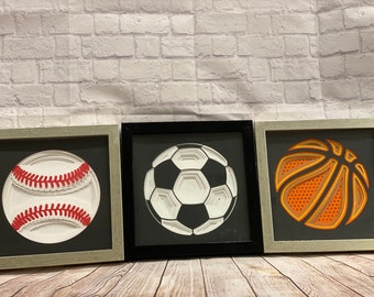 Softball Shadow Box Svg - Etsy